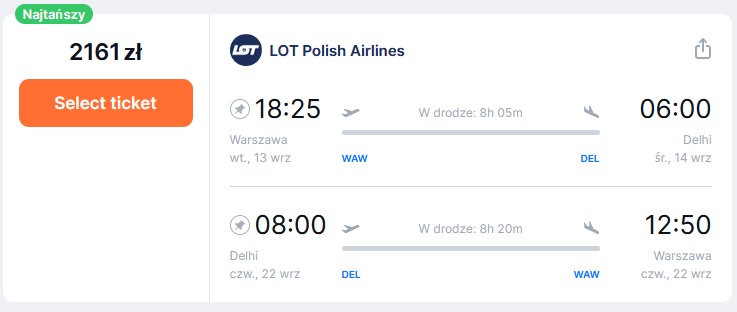 Indie na pokładzie PLL LOT i 5* hotel. Tanio! - Tanie Wakacje