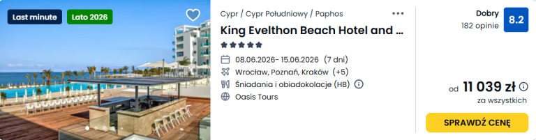 King Evelthon Beach Hotel and Resort na Cyprze - opinie i ceny 2026 ...